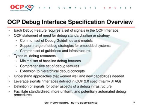 ppt need for ocp ip debug interface standard powerpoint presentation