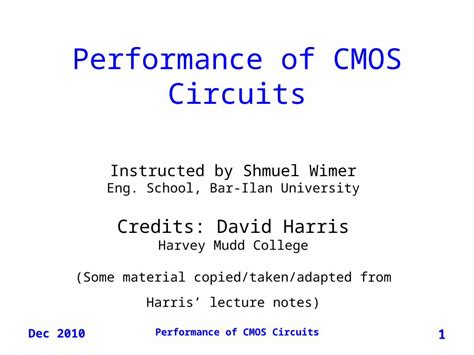 Ppt Performance Of Cmos Circuits Dokumentips