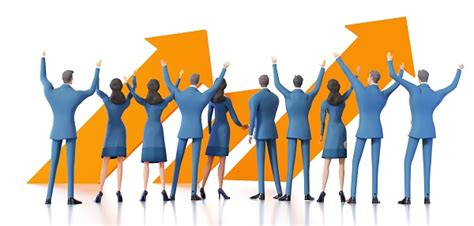 성공과 성취를 축하하는 손을 들고 있는 비즈니스 팀 도움말 지원 협력 자문 개념 3d 렌더링 그림 화살표에 대한 스톡 사진 및 기타 이미지 Istock