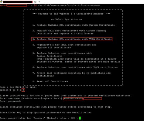 Regenerate The Vcenter Machine Ssl Certificate Using Self Signed Vmca