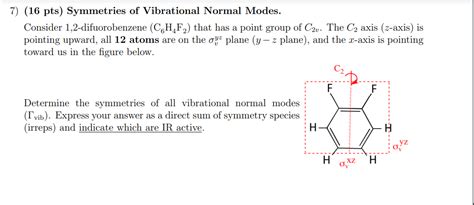Solved 7 16 Pts Symmetries Of Vibrational Normal Modes