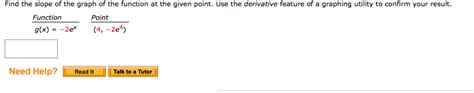 Solved Find The Slope Of The Graph Of The Function At The