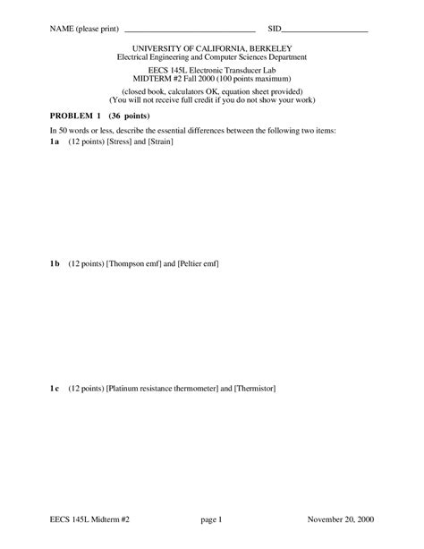 Essential Differences Intro Electronic Transducer Lab Exam Docsity