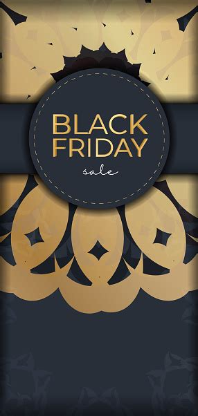 빈티지 골드 장식블랙 프라이데이 다크 블루를 위한 축하 포스터 템플릿 개념에 대한 스톡 벡터 아트 및 기타 이미지 개념 금요일 낮 Istock