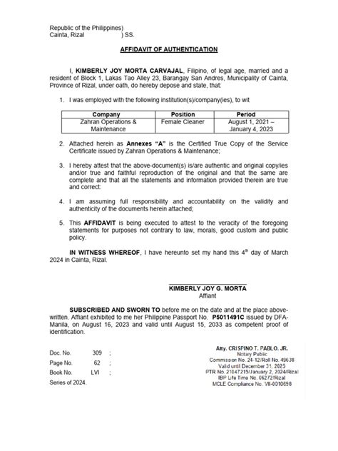authentication kimberly joy g morta 2024 download free pdf affidavit evidence