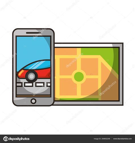 Mobile Map Location Gps Autonomous Car Stock Vector By Yupiramos