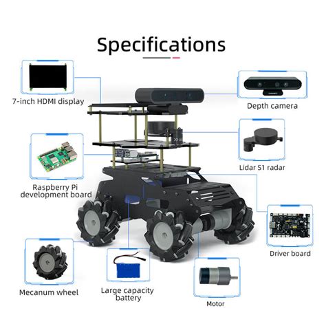 Xiaor Geek Rapberry Pi Ros Mecanum Wheel Smart Programmable Lidar Robo