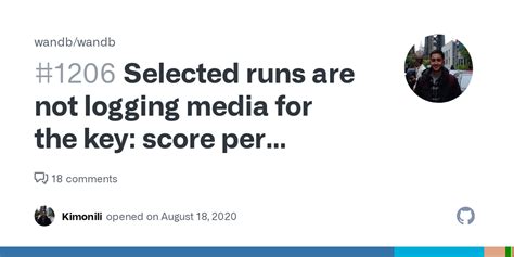 Selected Runs Are Not Logging Media For The Key Score Per Update But Instead Are Logging Type