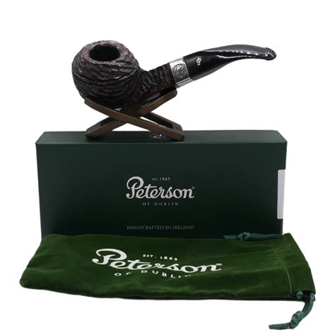 Peterson Sherlock Holmes Squire Rustic Silver Mounted P Lip Pipe Pe2737