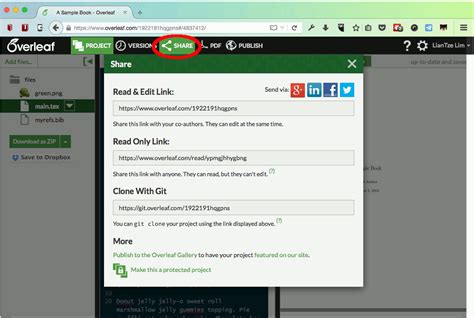sharing your work with others on overleaf v1 overleaf online latex