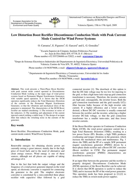 Pdf Low Distortion Boost Rectifier Discontinuous Conduction Mode With