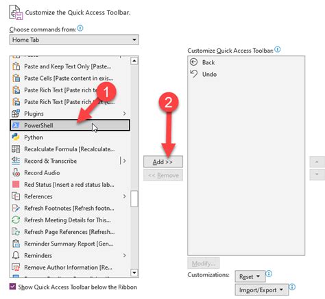 Documentation Suggestion Quick Access Toolbar · Issue 1119