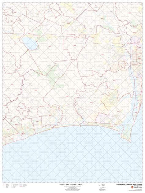 Brunswick Zip Code Map North Carolina Mapsofworld