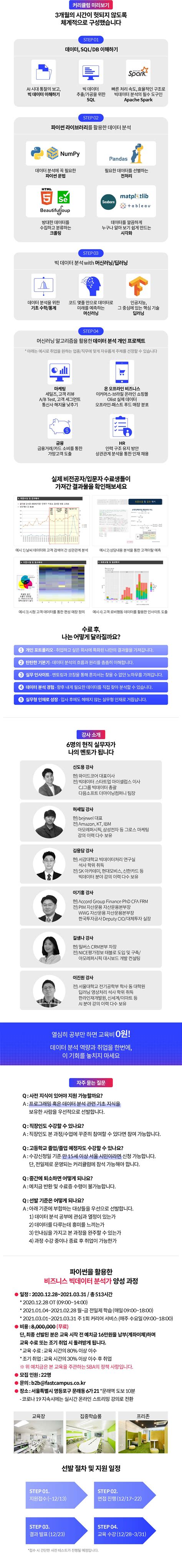 Python을 활용한 비즈니스 빅데이터 분석가 양성 과정 공모전 대외활동 링커리어