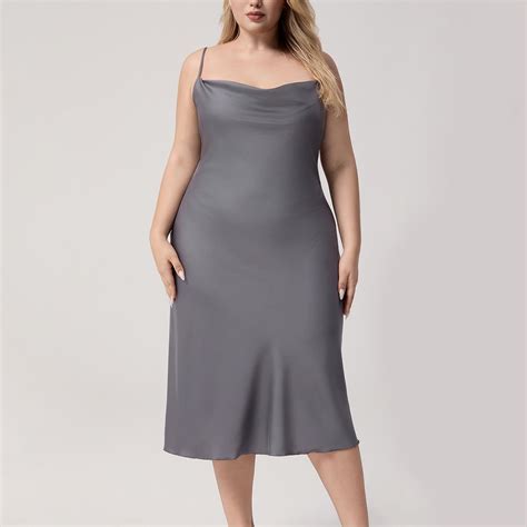 Bsdjilfg Plus Size Nightgowns For Women Long Length Satin Dress Silky