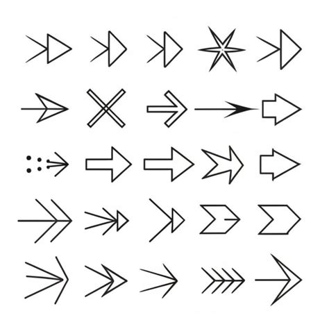 Arrows Big Black Set Icons Arrow Icon Arrow Vector Collection Arrow Cursor Modern Simple Arrows