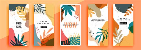 소셜 네트워크 스토리 벡터 일러스트레이션을 위한 트렌디한 편집 가능한 템플릿입니다 소셜 미디어를 위한 디자인 배경 Brand