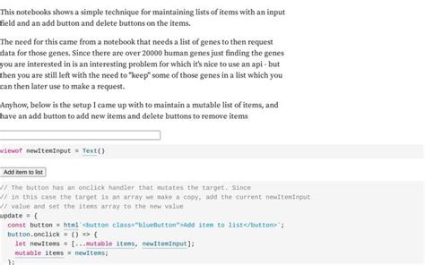 lists of items with add delete buttons daniel bachler observable