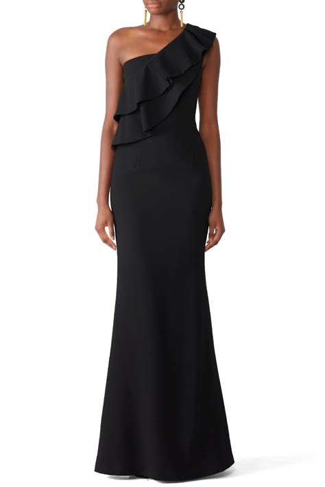 Grand Beauty Black Ruffled One Shoulder Mermaid Maxi Dress Artofit