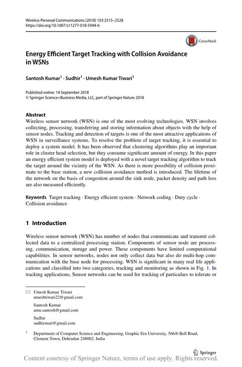 Energy Efficient Target Tracking With Collision Avoidance In Wsns