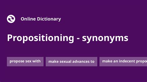 Propositioning Synonyms Pronunciation Definition Meaning Examples Opentran