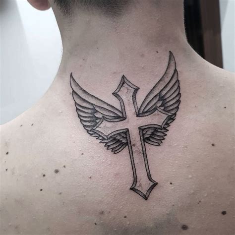 Cross With Wings Tattoos For Women