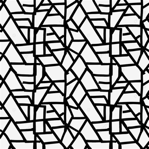 Abstract Black Line Geometric Interlocking Shapes Seamless Pattern Pattern Printable Fabric