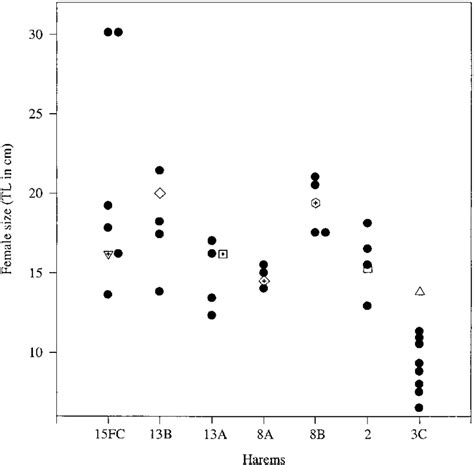 Harem Size And Size Rank Of S Radians Females That Changed Sex For Download Scientific Diagram