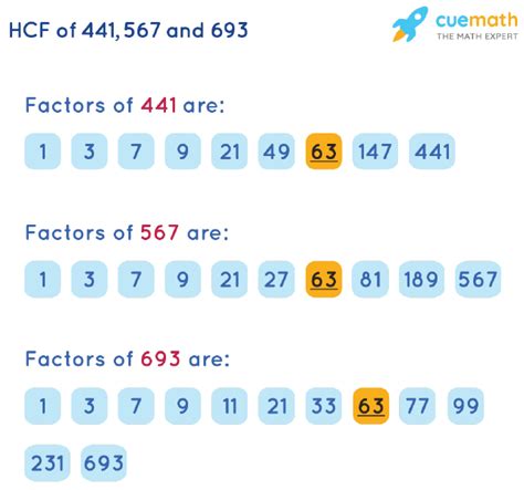 Hcf Of 441 567 And 693 How To Find Hcf Of 441 567 693