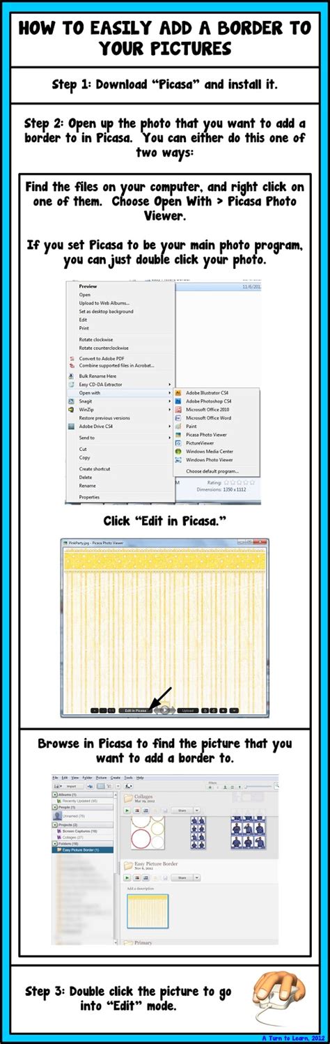 How To Easily Add A Border To Your Pictures A Turn To Learn