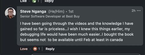 shai almog on linkedin great feedback for the online course and book