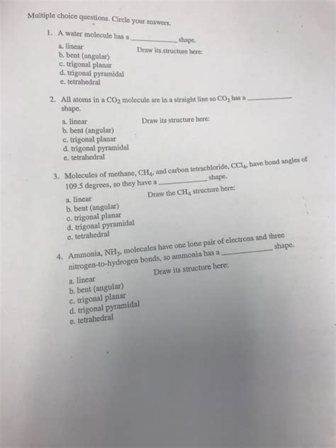 Solved Shapes Of Molecules Lab Partner Date Chegg