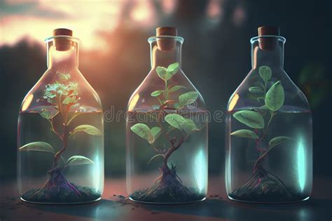 Science And Biotechnology Concept Growing Of Plant In Laboratory Generative Ai Illustration
