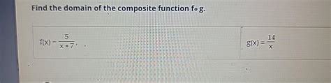 Solved Find The Domain Of The Composite Function