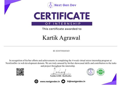 Kartik Agarwal On Linkedin Linkdin Internship Web Next