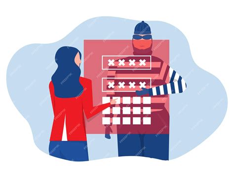 Premium Vector Hacker Steal Password Digital Money Theft Attack Male Client Applications Get