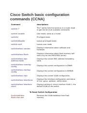 Cisco Switch Commands Docx Cisco Switch Basic Configuration Commands CCNA Command