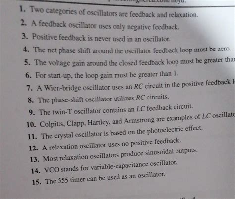 1 Two Categories Of Oscillators Are Feedback And