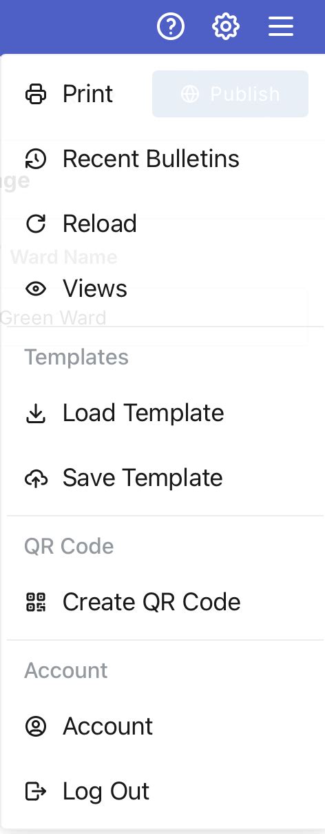editor menu
