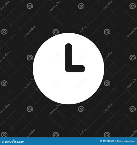 Clock Dark Mode Glyph Ui Icon Stock Vector Illustration Of Symbol Interface 252012016