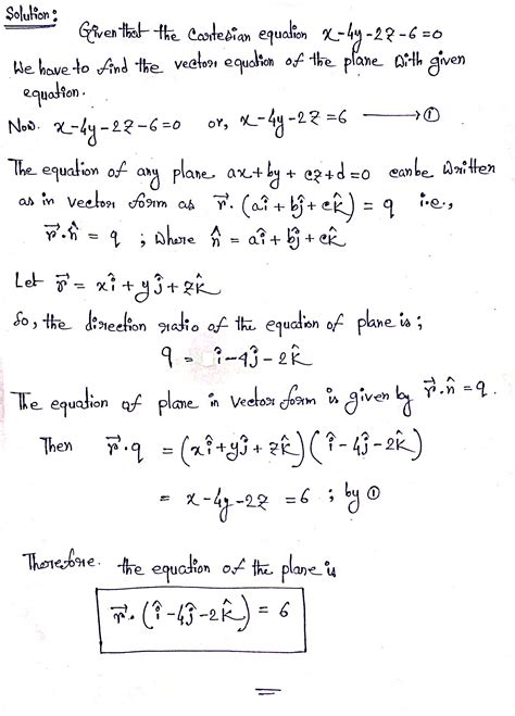 [solved] Determine A Vector Equation Of The Plane With Cartesian Equation X Course Hero