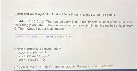 Solved Problem 21 10pts The Method Count Is To Return