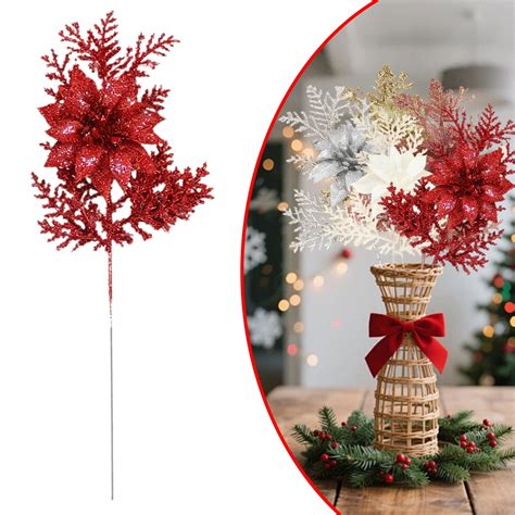 Glitter Snowflake Picks Verdsylv 27cm Glitter Snowflake Christmas Picks