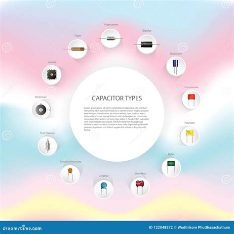 Capacitors Types Infographics Diagram Stock Vector Illustration Of Ceramic Category