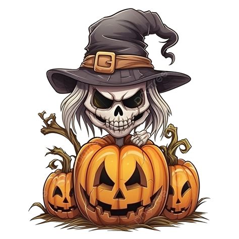 할로윈 허수아비 두개골과 호박 만화 즐거운 휴일과 무서운 할로윈 장식 할로윈 만화 Png 일러스트 및 이미지 에 대한 무료 다운로드 Pngtree