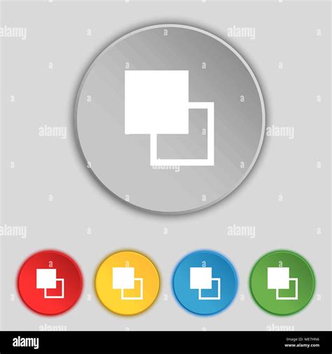 Active Color Toolbar Icon Sign Symbol On Five Flat Buttons Vector