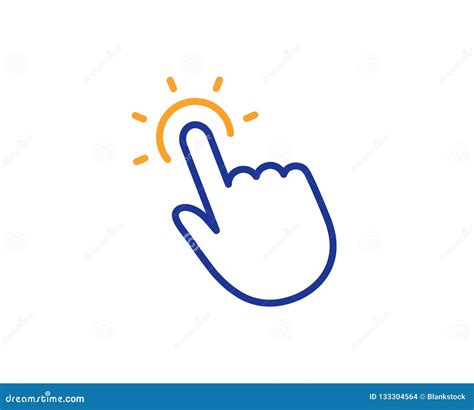 Touchpoint Line Icon Click Here Sign Vector Stock Vector Illustration Of Finger Linear