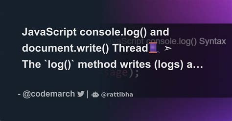 Javascript Consolelog And Documentwrite Thread🧵 Thread From