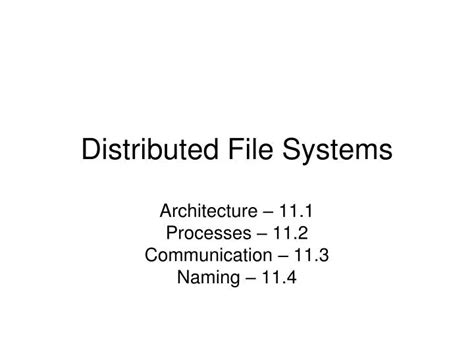 PPT Distributed File Systems PowerPoint Presentation Free Download ID 766072