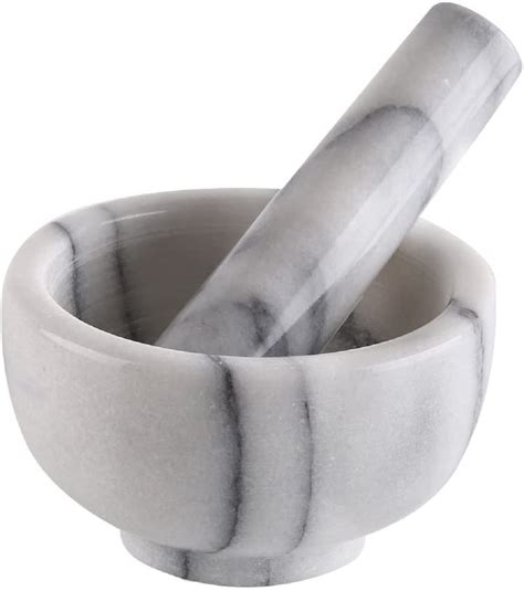 Greenco Mortar And Pestle Set White Marble Stone Mortar Pestle